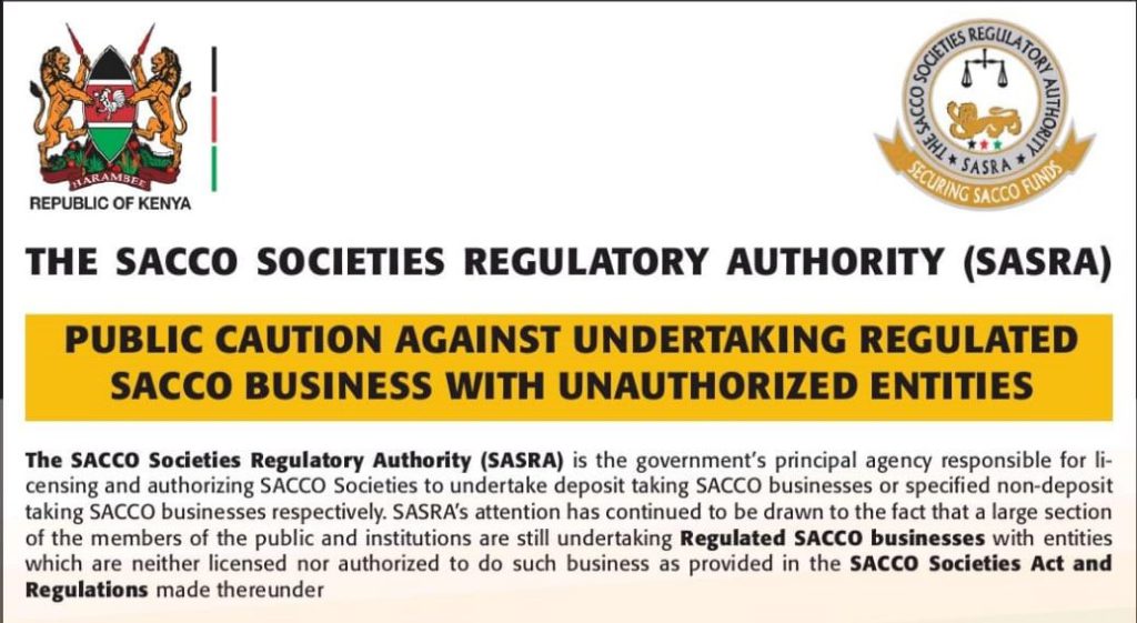 SACCO SOCIETIES REGULATORY AUTHORITY (SASRA)
